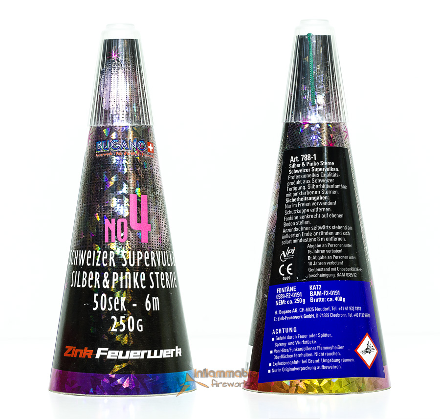 FEUERWERK.net Datenbank | Zink-Feuerwerk Schweizer Supervulkan No. 4 (Bugano)
