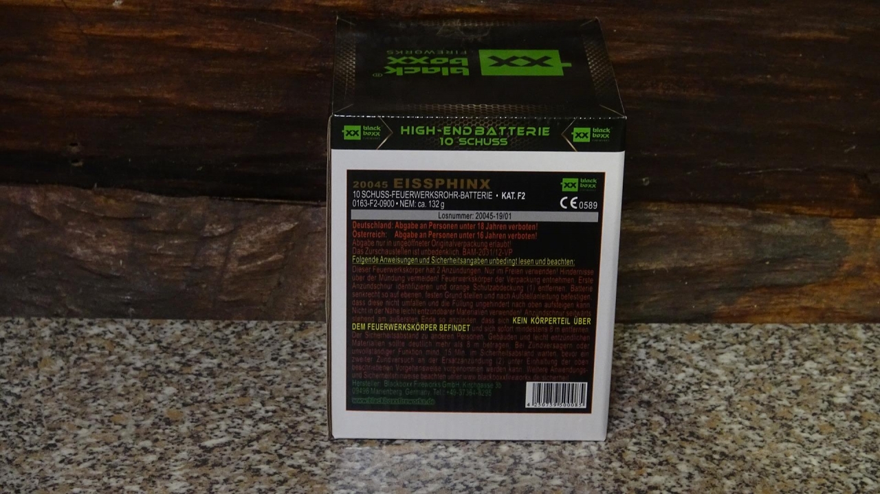 FEUERWERK.net Datenbank | Blackboxx Fireworks Eissphinx
