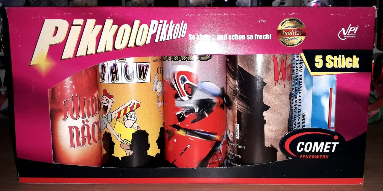 FEUERWERK.net Datenbank | Comet Feuerwerk Pikkolo (5er Tisch-FW-Sortiment)